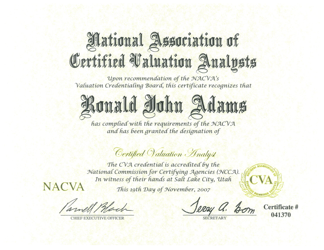 Foxboro Consulting Group Inc. | Ronald J. Adams, C.P.A., A.B.V., C.V.A ...